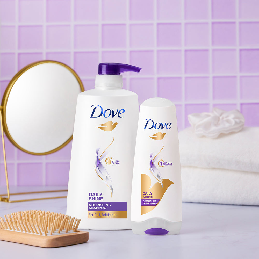 Dove Daily Shine Shampoo 650ml & Conditioner 175ml (Combo Pack) – Dove ...