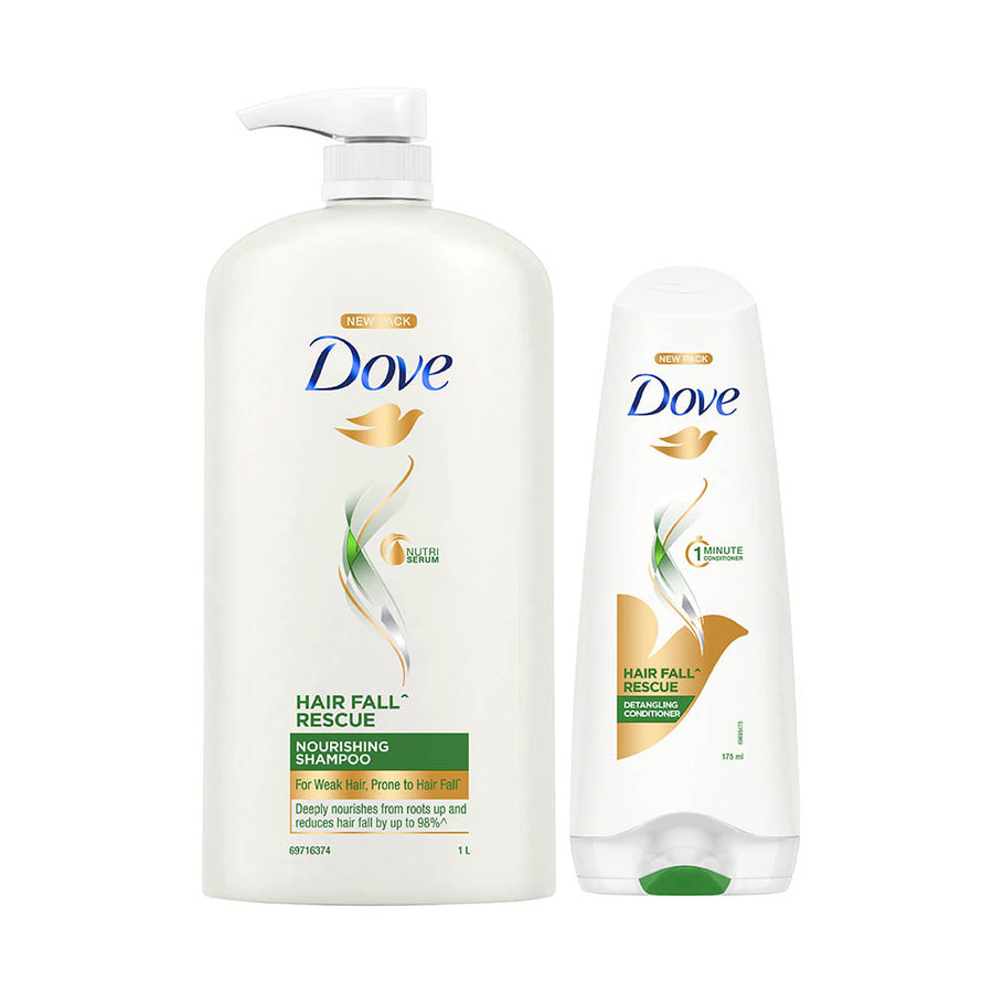 Dove Hair Fall Rescue Shampoo 1L & Conditioner 175ml (Combo Pack)